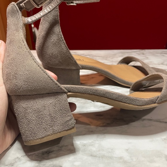 Shoes | Short Gray Block Suede Heels | Poshmark